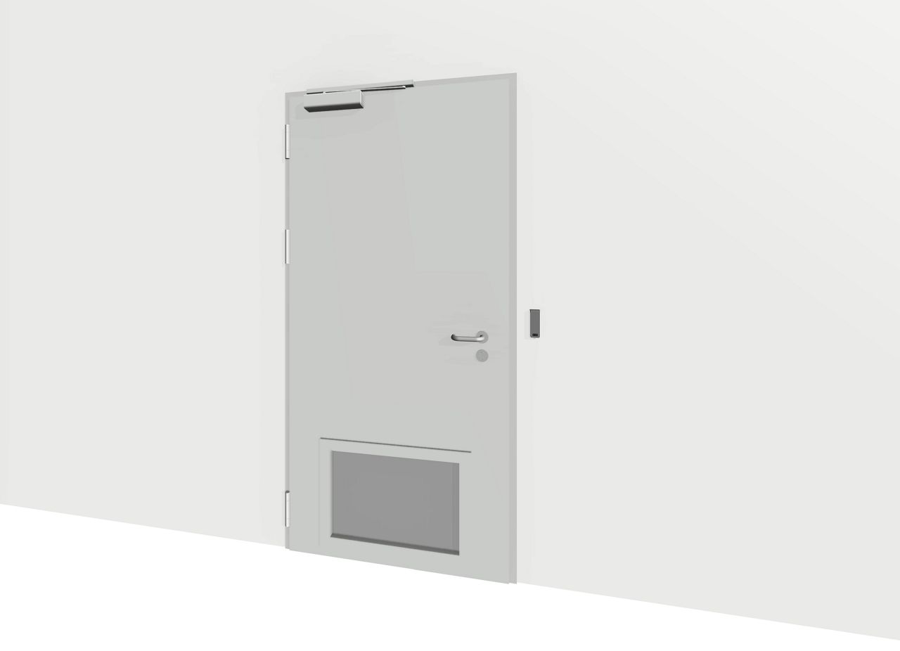 Steel fireproof door EI120 with louver / Access control | ASSA ABLOY